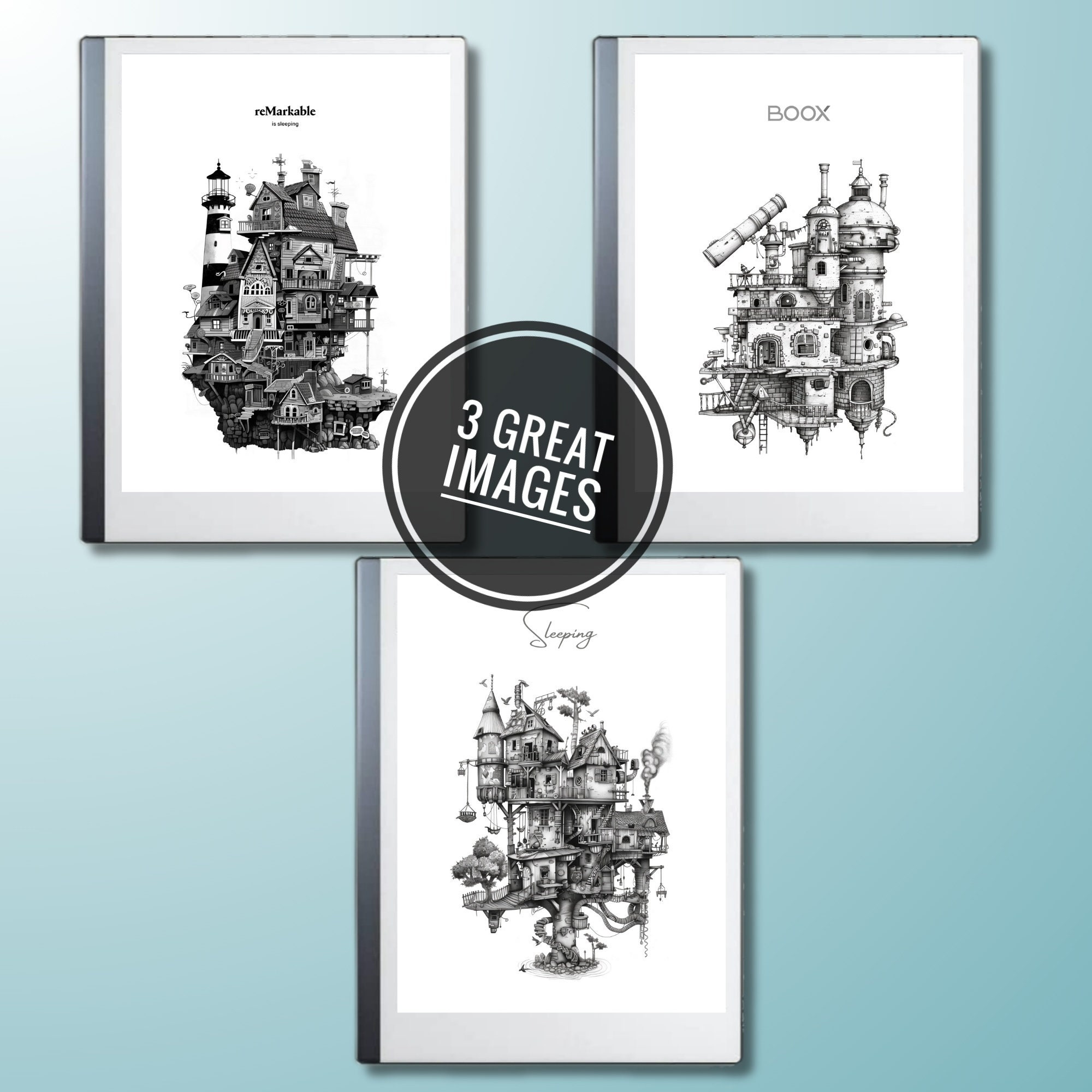 Screensavers for Remarkable, Rm2, Onyx Boox - 24 Images Bundle - Custom ...
