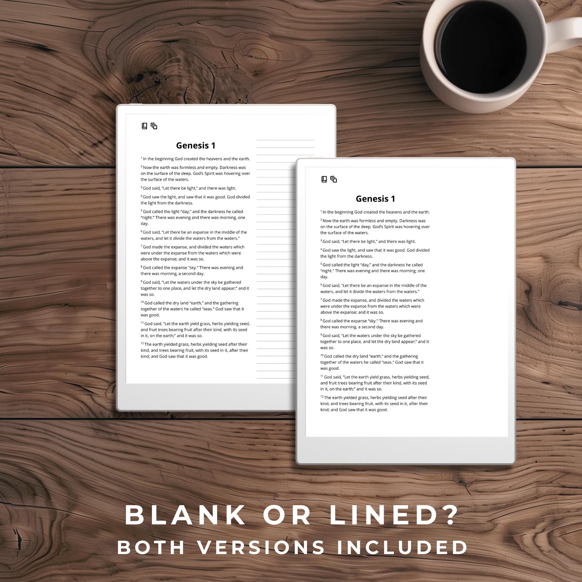 WEB Journaling Bible – Digital PDF Edition – for Remarkable Paper Pro ...