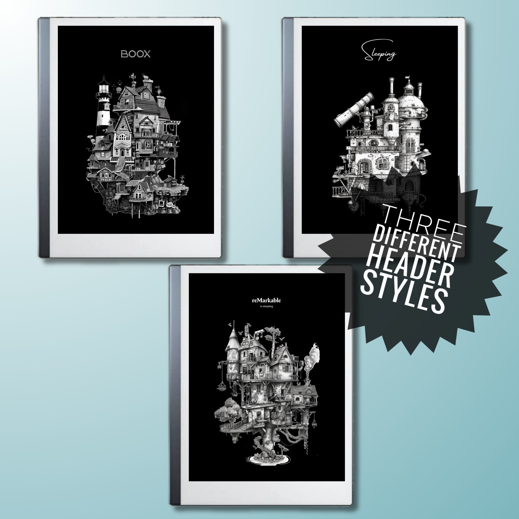 Screensavers for Remarkable, Rm2, Onyx Boox - 24 Images Bundle - Custom ...
