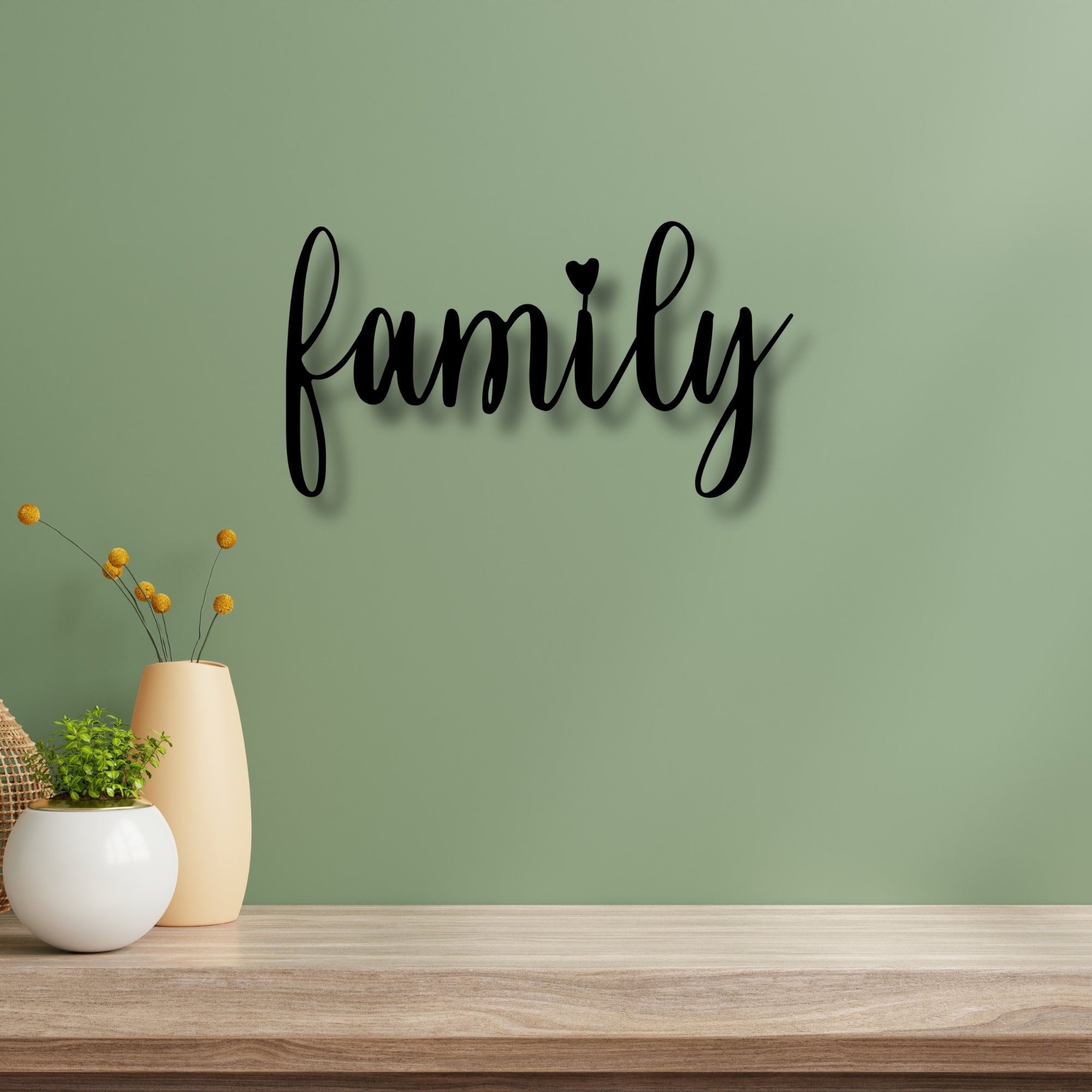 Family Sign,custom Metal Words,script Font,large Metal Wall Art,metal ...