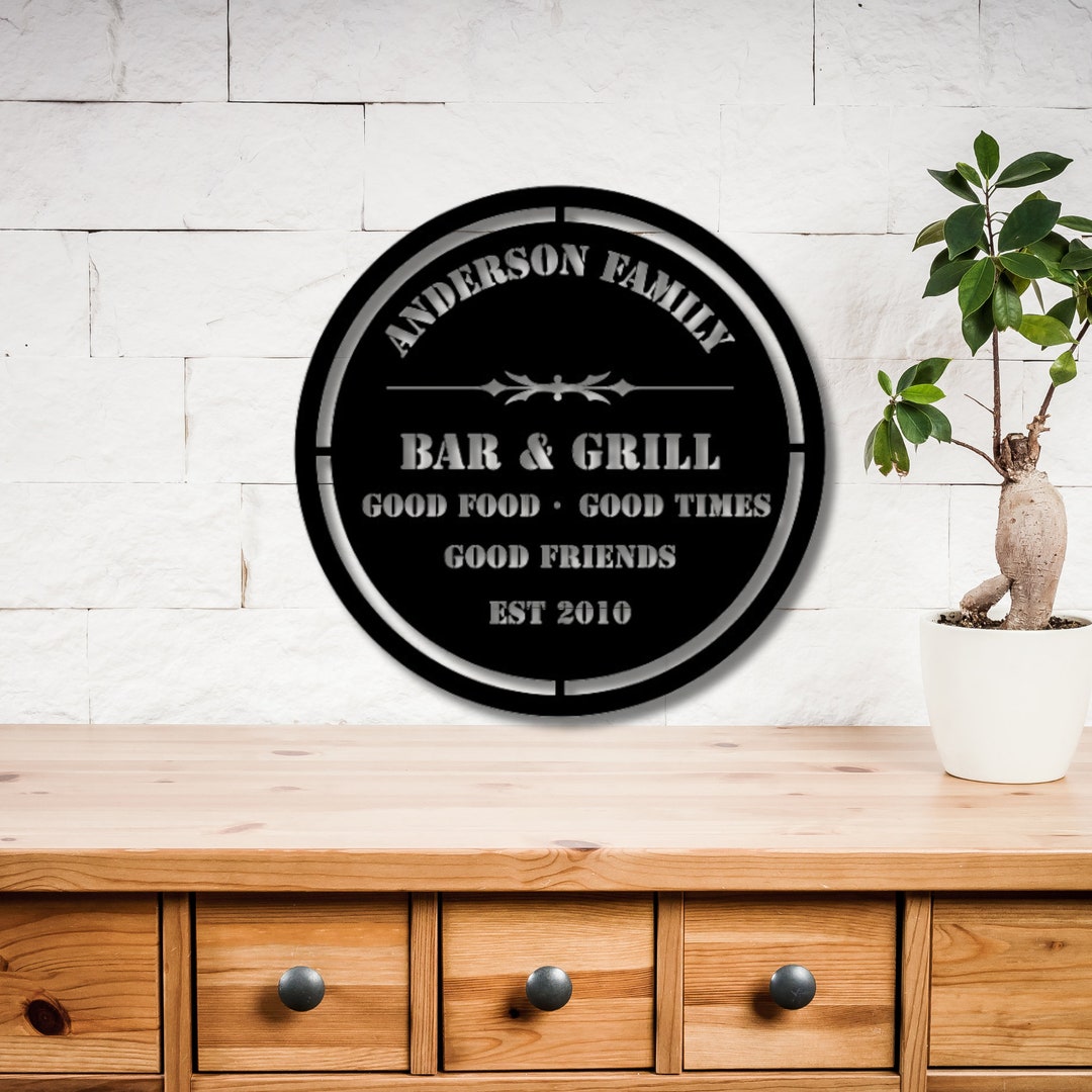 Personalized Metal Barbecue Wall Sign, Custom Grill Sign, Barbecue Sign ...