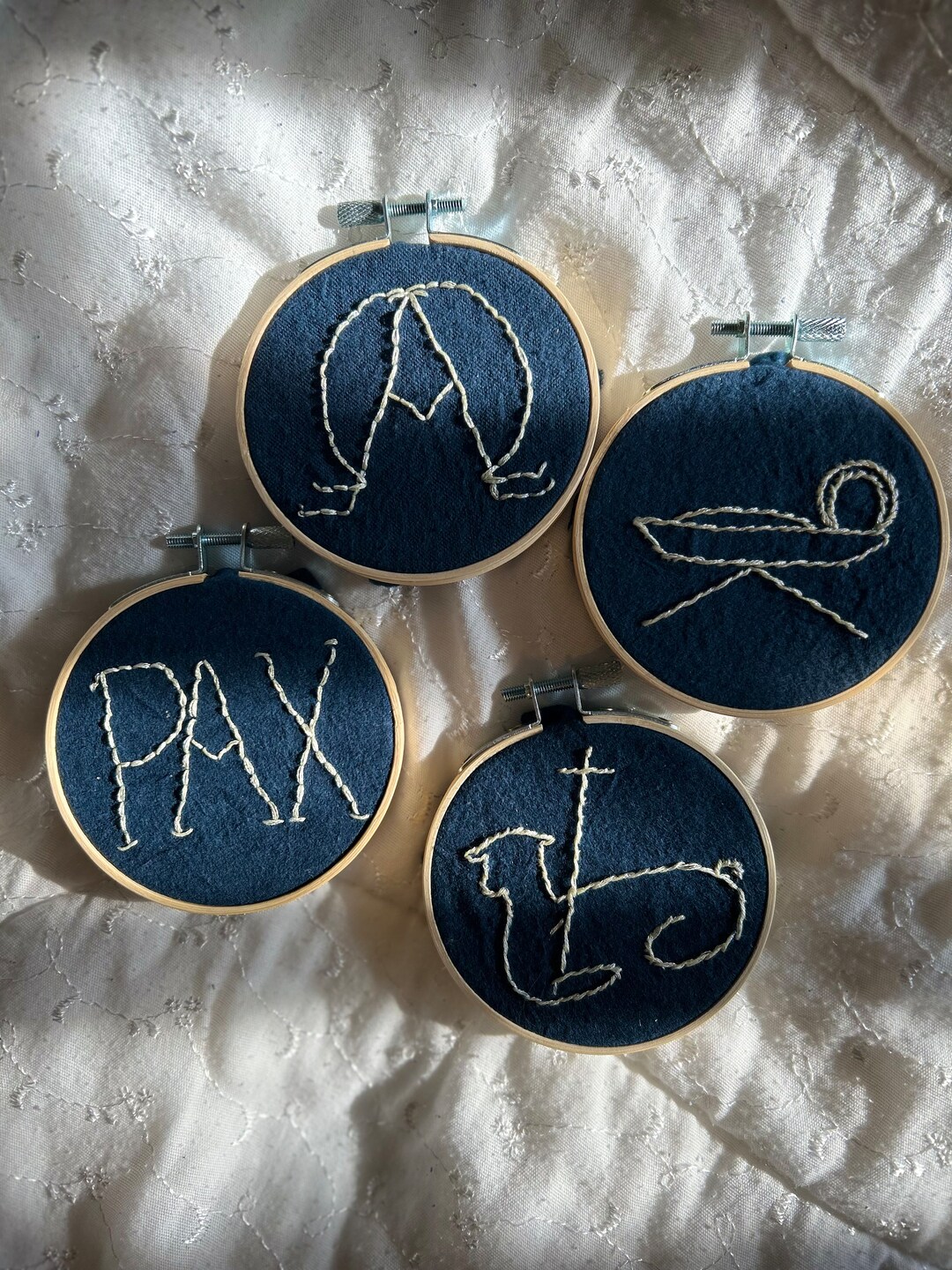 12 Hand Embroidery Christian Chrismon Christmas Ornament Designs - Etsy