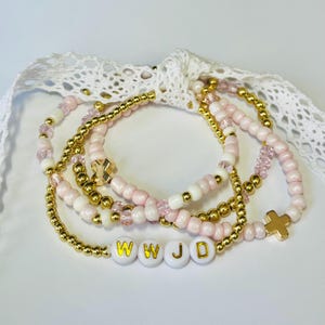 14k Gold and Pink WWJD Stack - Etsy