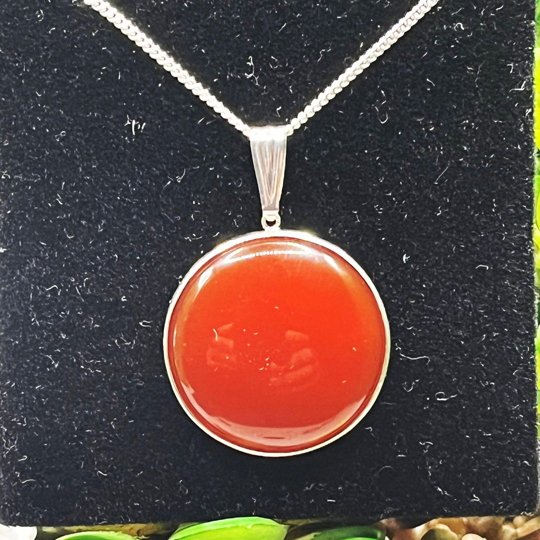 Pendant Sliver Carnelian Ruby , 925 Sterling Silver Jewelry, Handmade ...