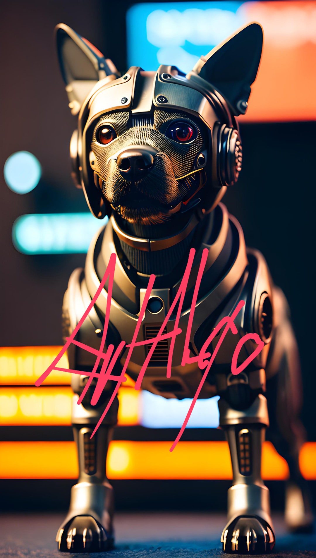 Cyberpup1 Cyberpunk Style Puppy AI Artwork Photorealism - Etsy