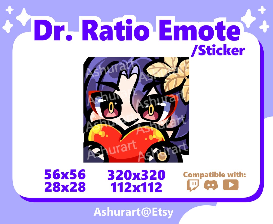Honkai Star Rail Dr. Ratio Twitch, Youtube Emote, Discord Sticker ...