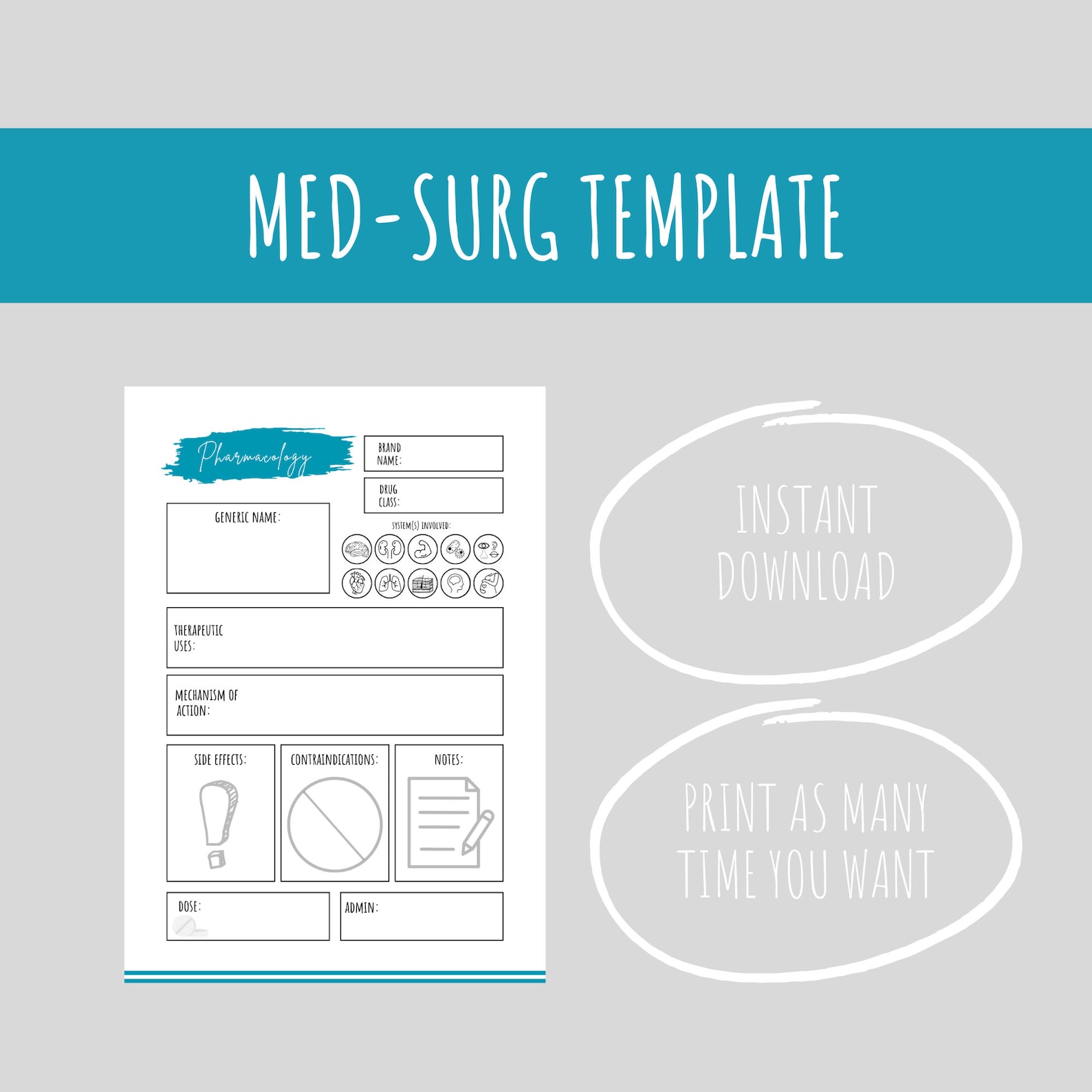 Pharmacology Cheat Sheet Pharmacology Study Guide Nursing Student Study ...