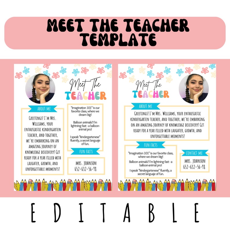 Meet the Teacher Classroom Printable Template Back to School - Etsy ...