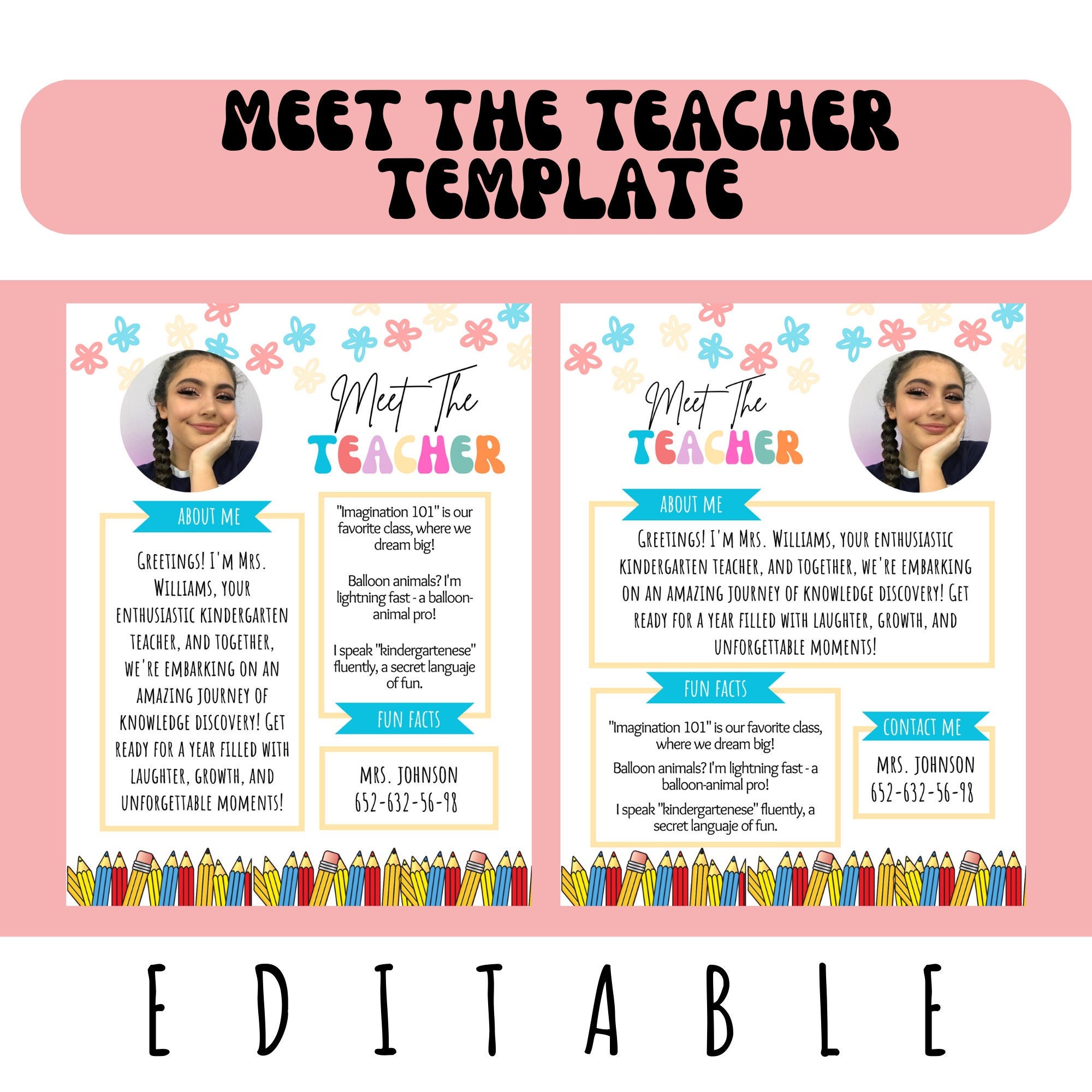 Meet the Teacher Classroom Printable Template Back to School - Etsy ...