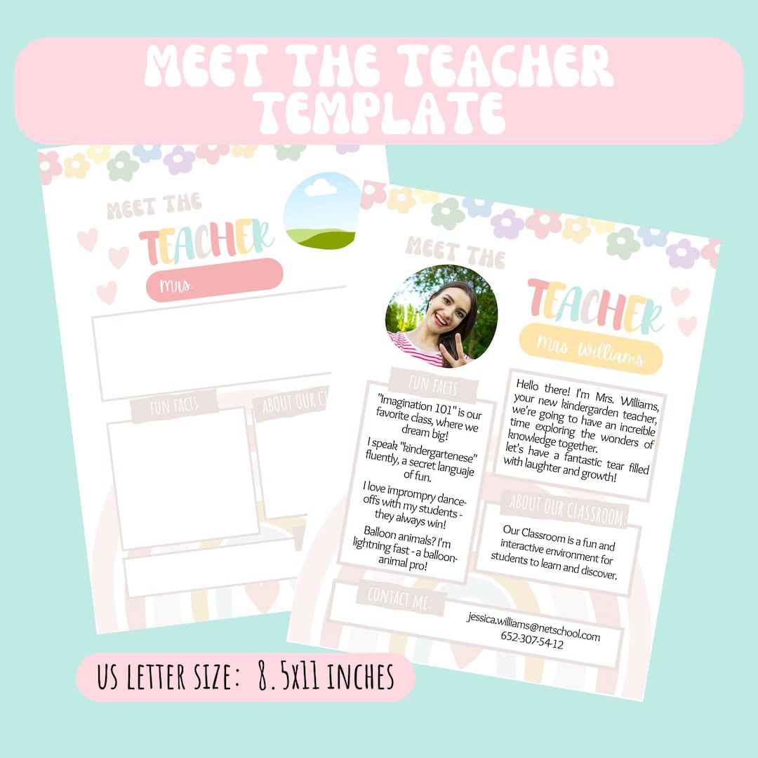 Meet the Teacher Editable Template Canva Template Instant Download ...