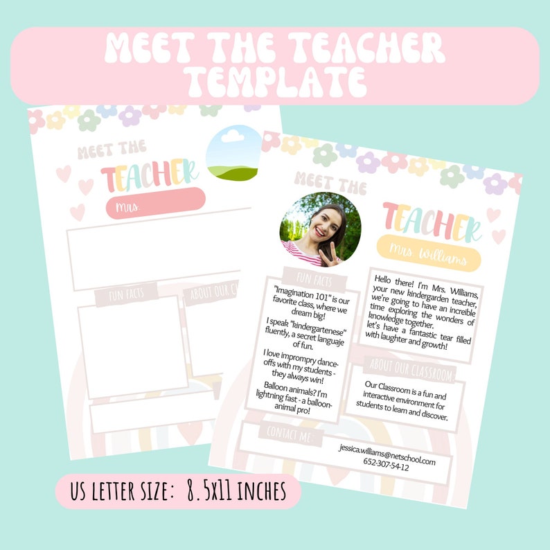 Meet the Teacher Editable Template Canva Template Instant Download ...
