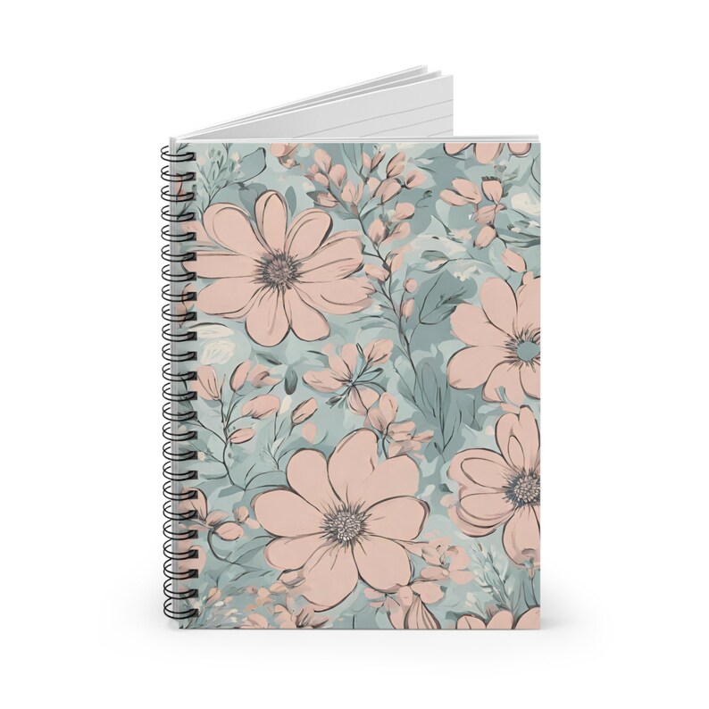 Light Spring Flowers Floral Spiral Notebook - Ruled Line - Etsy