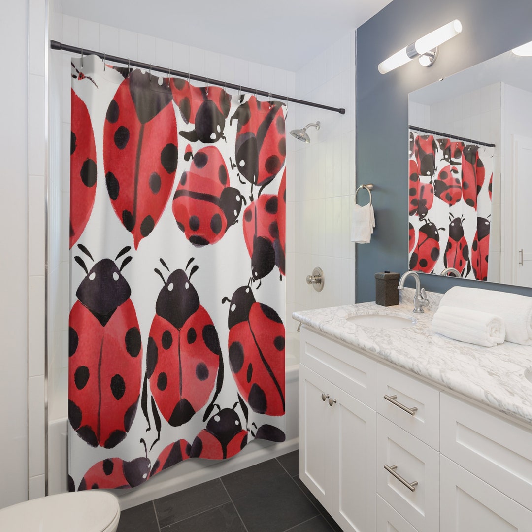 Ladybug Shower Curtain - Etsy