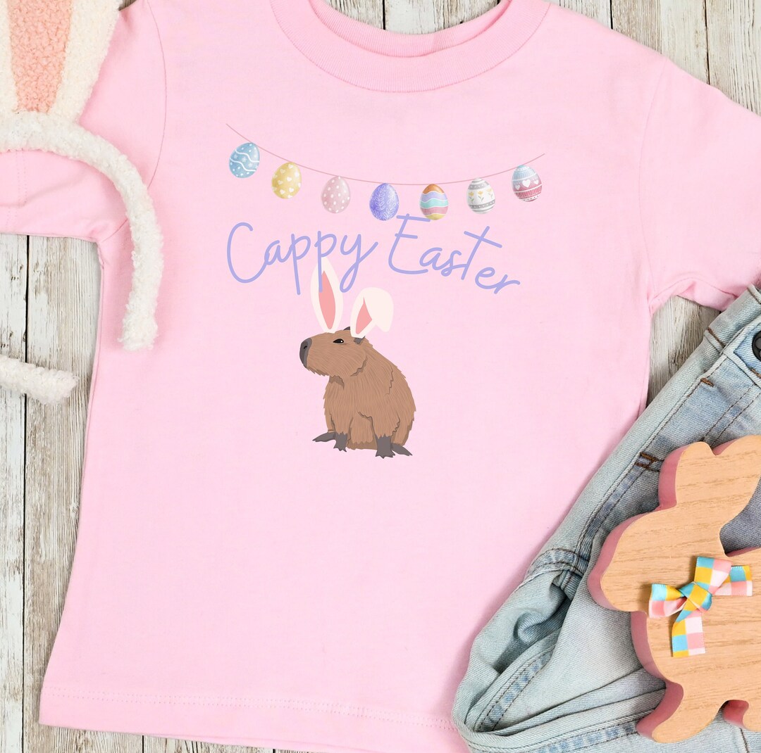Cappy Easter Funny Youth Short Sleeve Capybara Easter Tee Shirt - Etsy