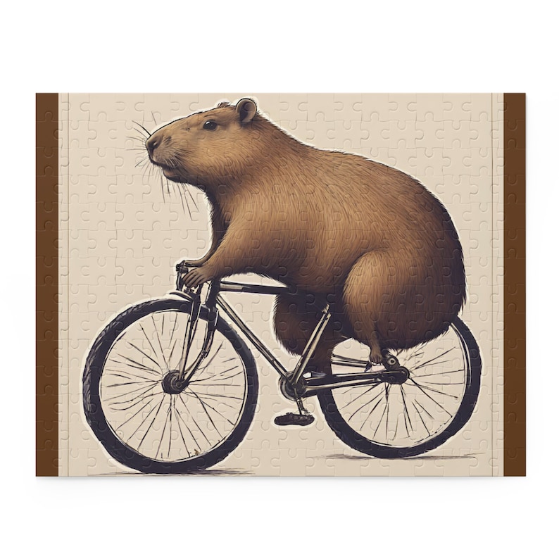Capybara on a Bicycle Puzzle (120, 252, 500-piece) - Etsy