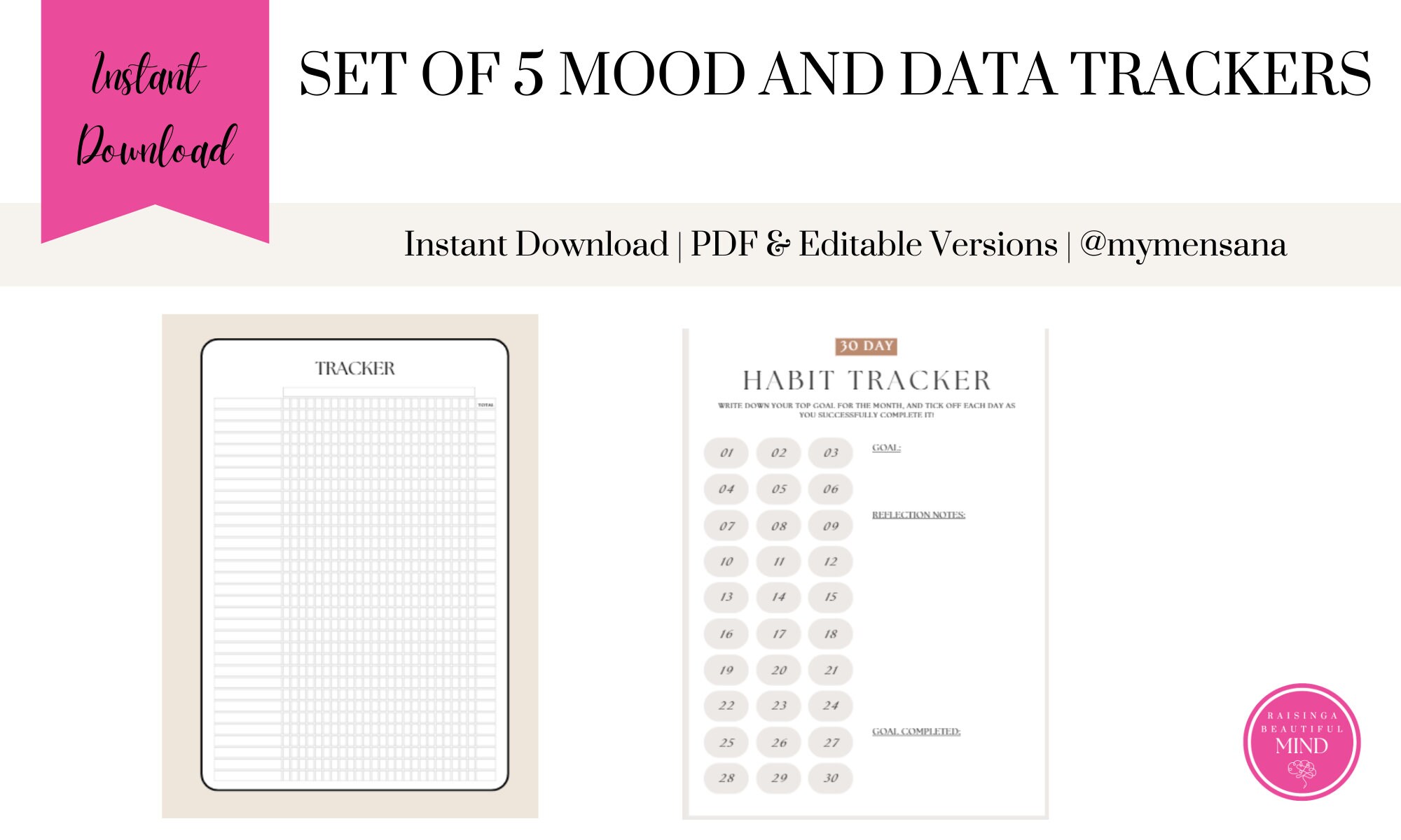 5 Mood and Data Trackers, Mental Health, Bipolar, Mood Tracker ...