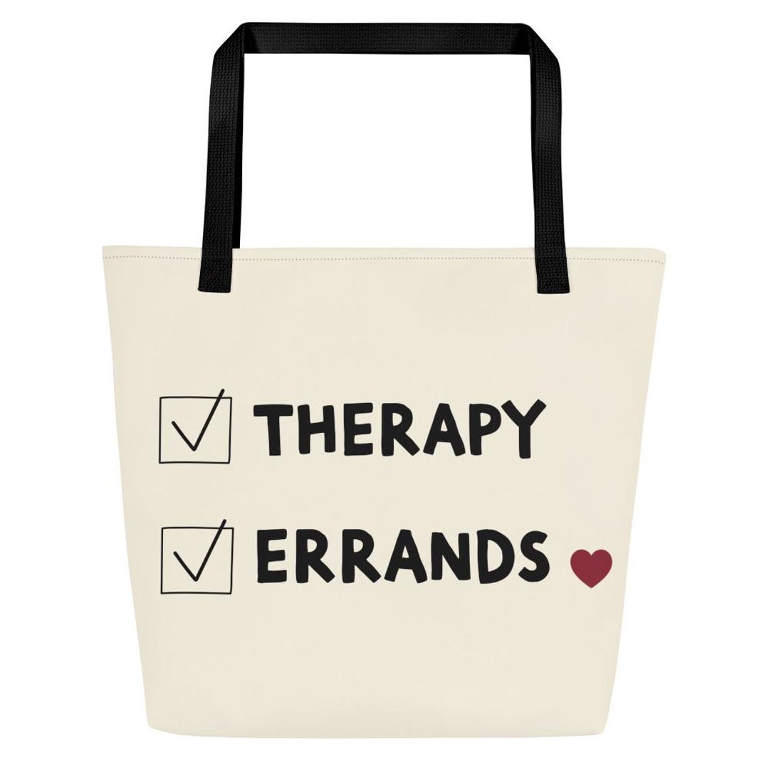 Therapy Errands Tote Bag | Oversized Polyester Canvas Bag - Etsy