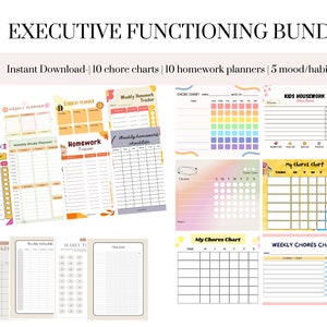 Executive Functioning Mega Bundle, Homework Planners, Chore Charts ...