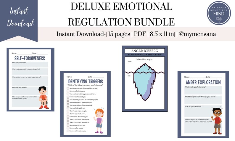 Deluxe Emotional Regulation Bundle, Feelings Thermometers, Posters ...