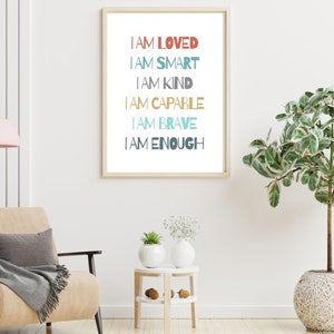 I Am Loved Affirmations Poster: Positive Mindset Wall Art (digital ...
