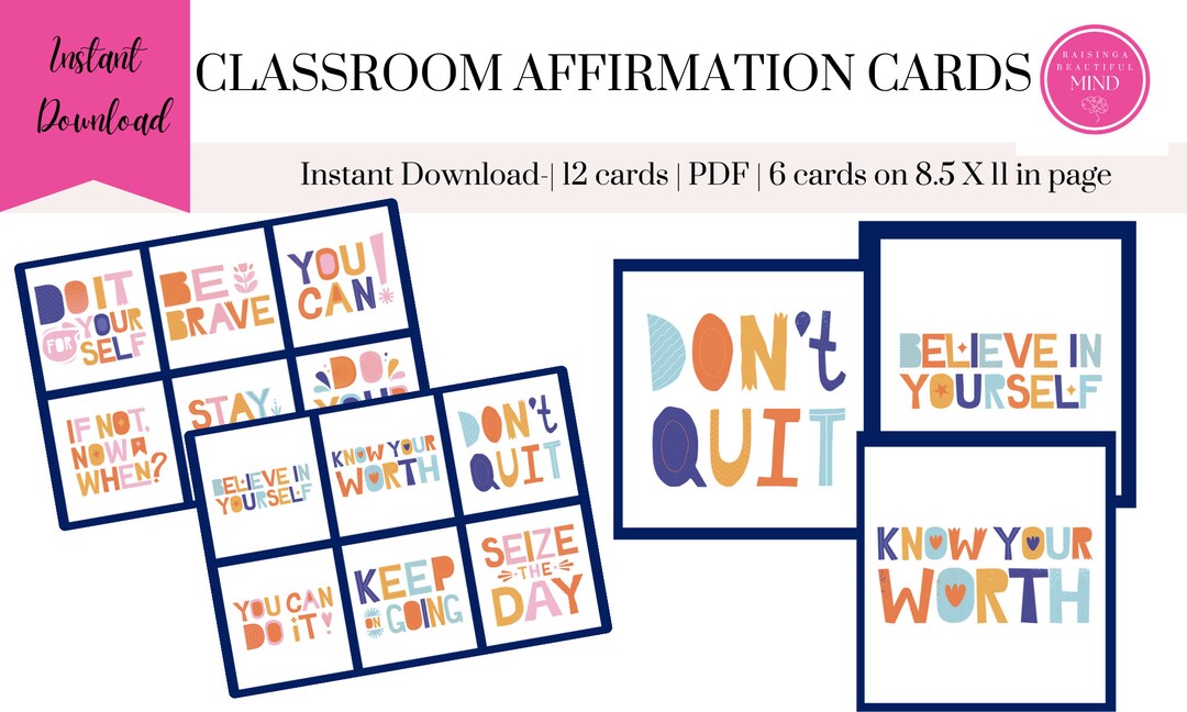 Teacher's Affirmation Cards, Sel, Classroom Decor, Affirmation Cards ...