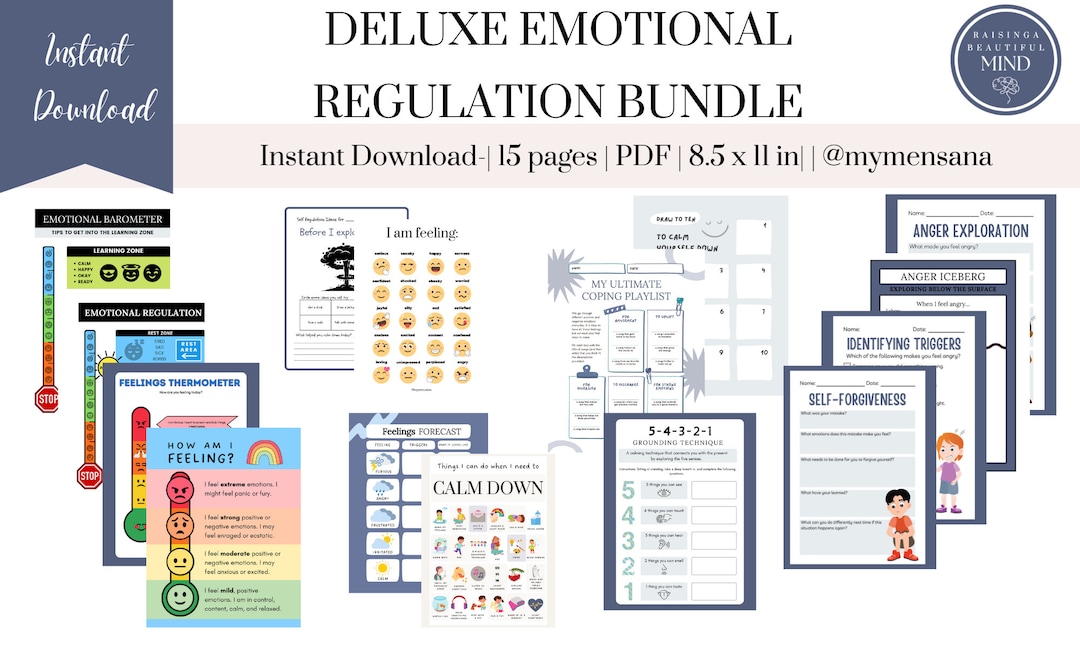 Deluxe Emotional Regulation Bundle, Feelings Thermometers, Posters ...