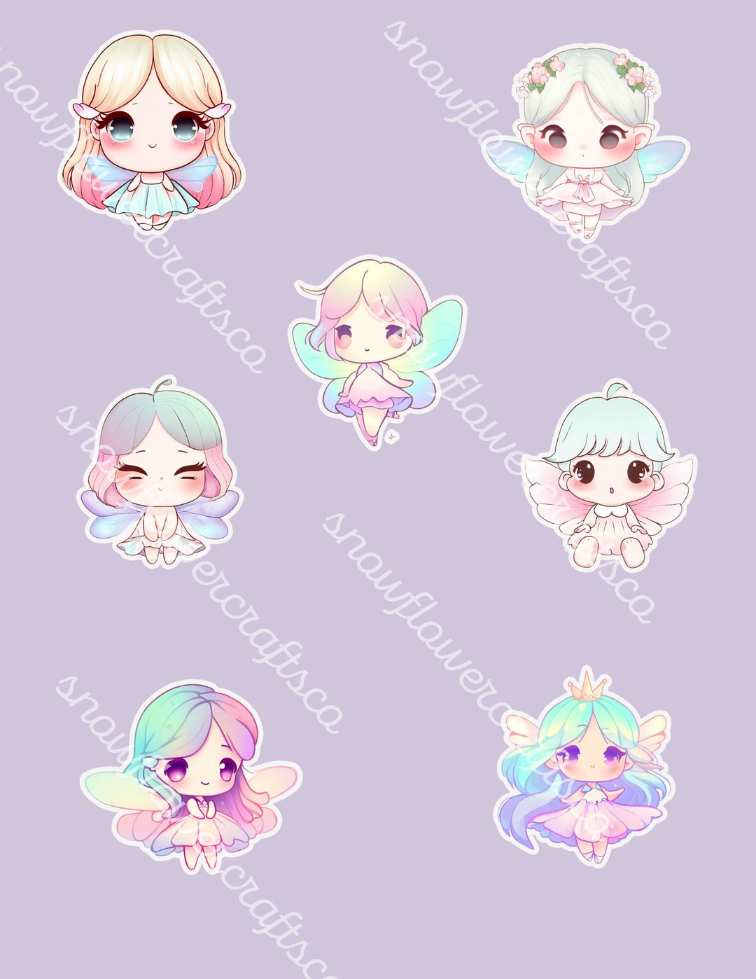 Chibi Fairies Stickers Digital Download Stickers Cute Kawaii Clip Art ...