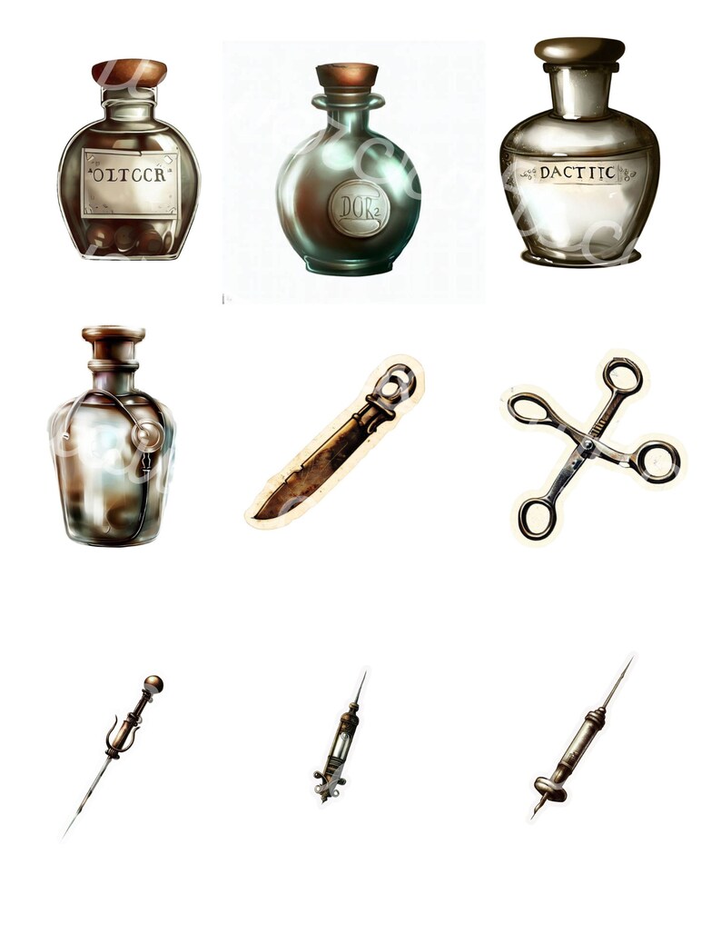 Plague Doctor Bundle, Printable Digital Download , Images for Junk ...