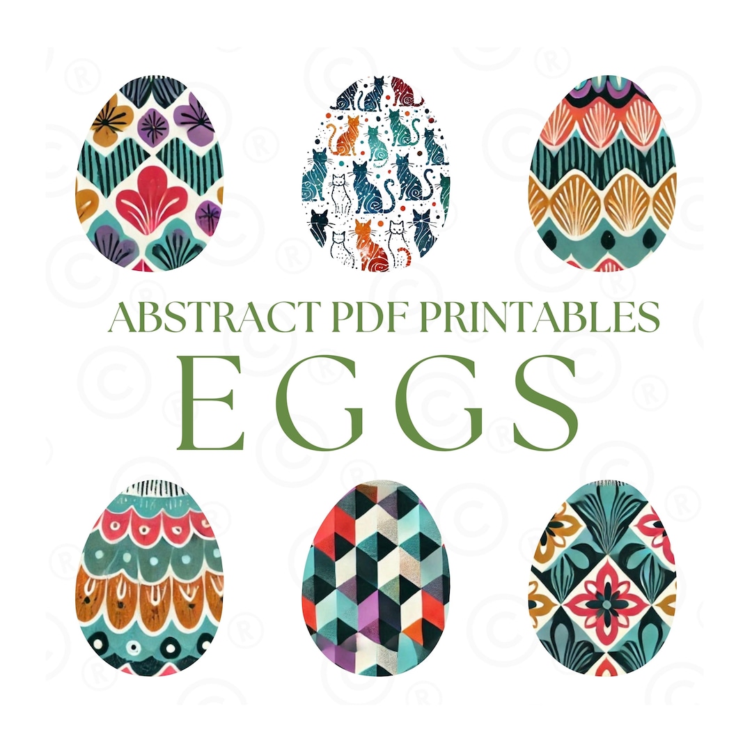 Eggs PDF, Easter Egg Printables, Abstract, Paper Crafts, Spring ...