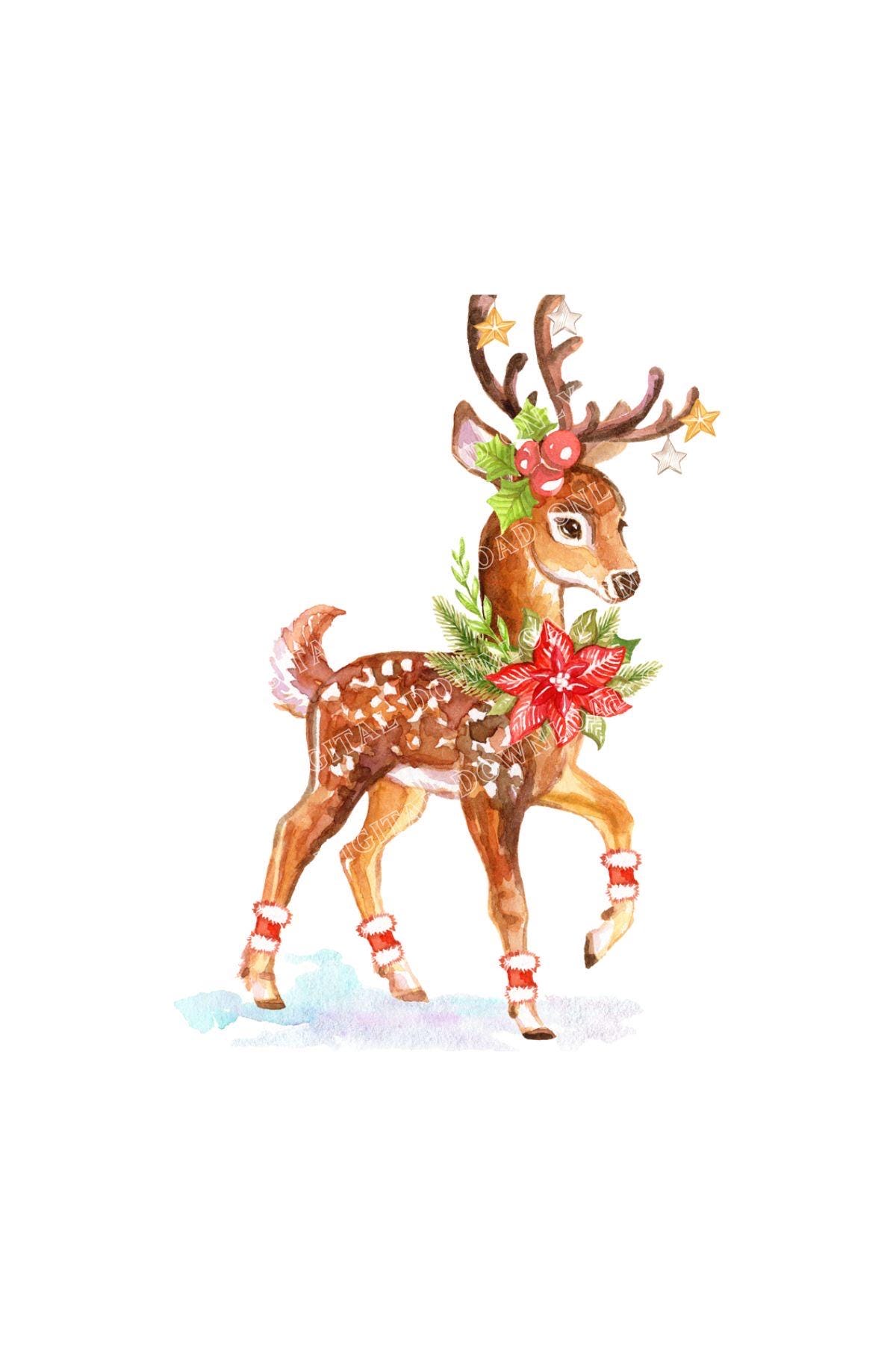 Vintage Reindeer Svg | Vector Cut file for Cricut | Vintage Christmas ...