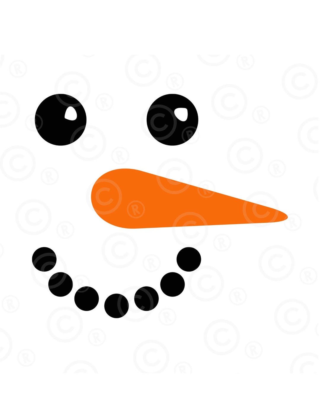 Snowman Face SVG PNG | Christmas Holiday Clipart (digital Download) - Etsy