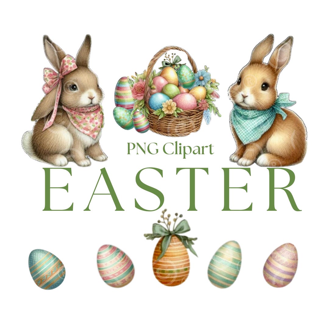 Easter Clipart Png, Bunnies Clipart, Easter Eggs Clip Art, Easter DIY ...