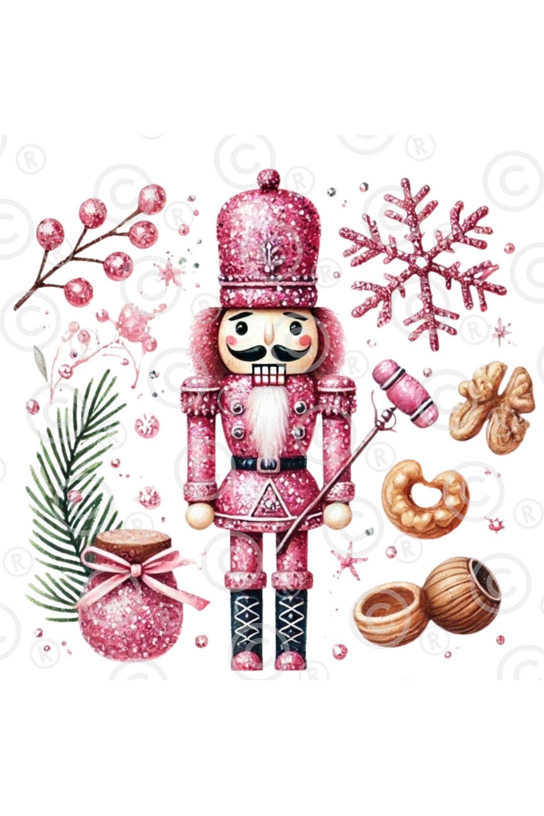 Pink Glitter Nutcracker PNG Pink Christmas Png Pink Nutcrackers PNG ...