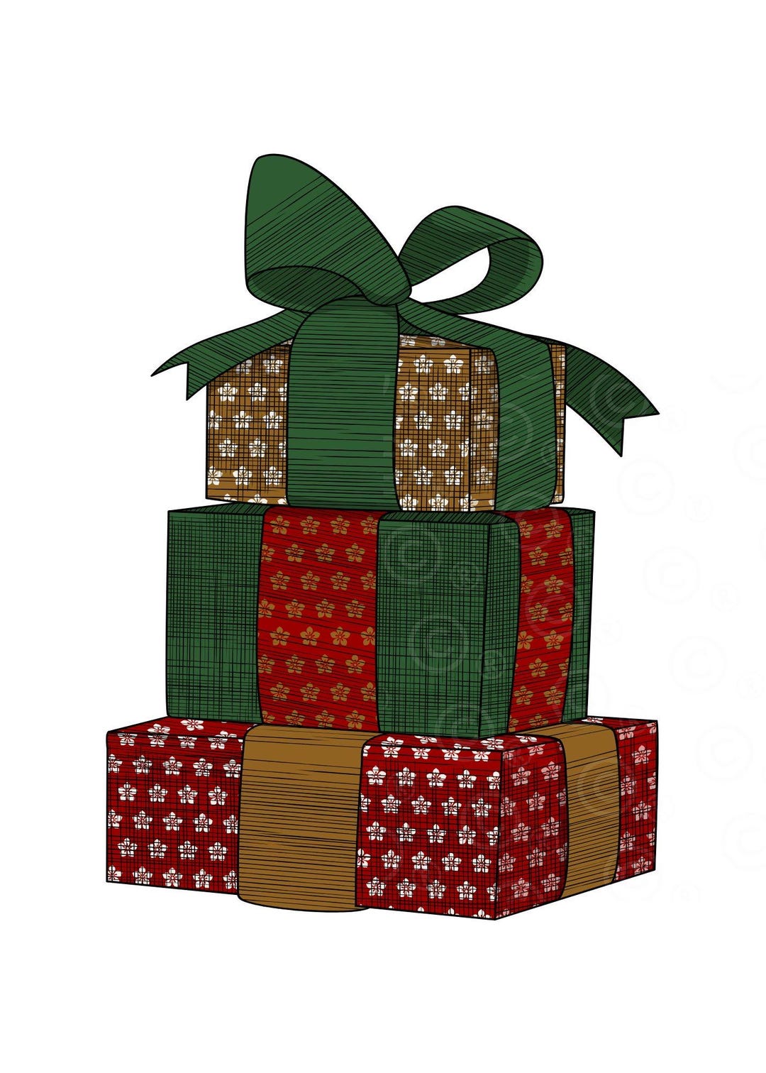 Stack of Christmas Gifts SVG | Christmas Presents Clip Art | Holiday ...