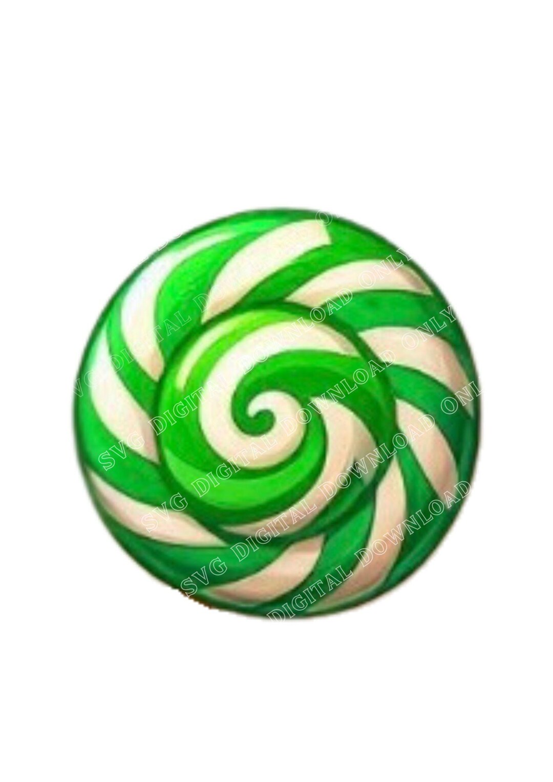 Green Peppermint Candy SVG: Holiday Clipart, Decal, Sticker (digital ...