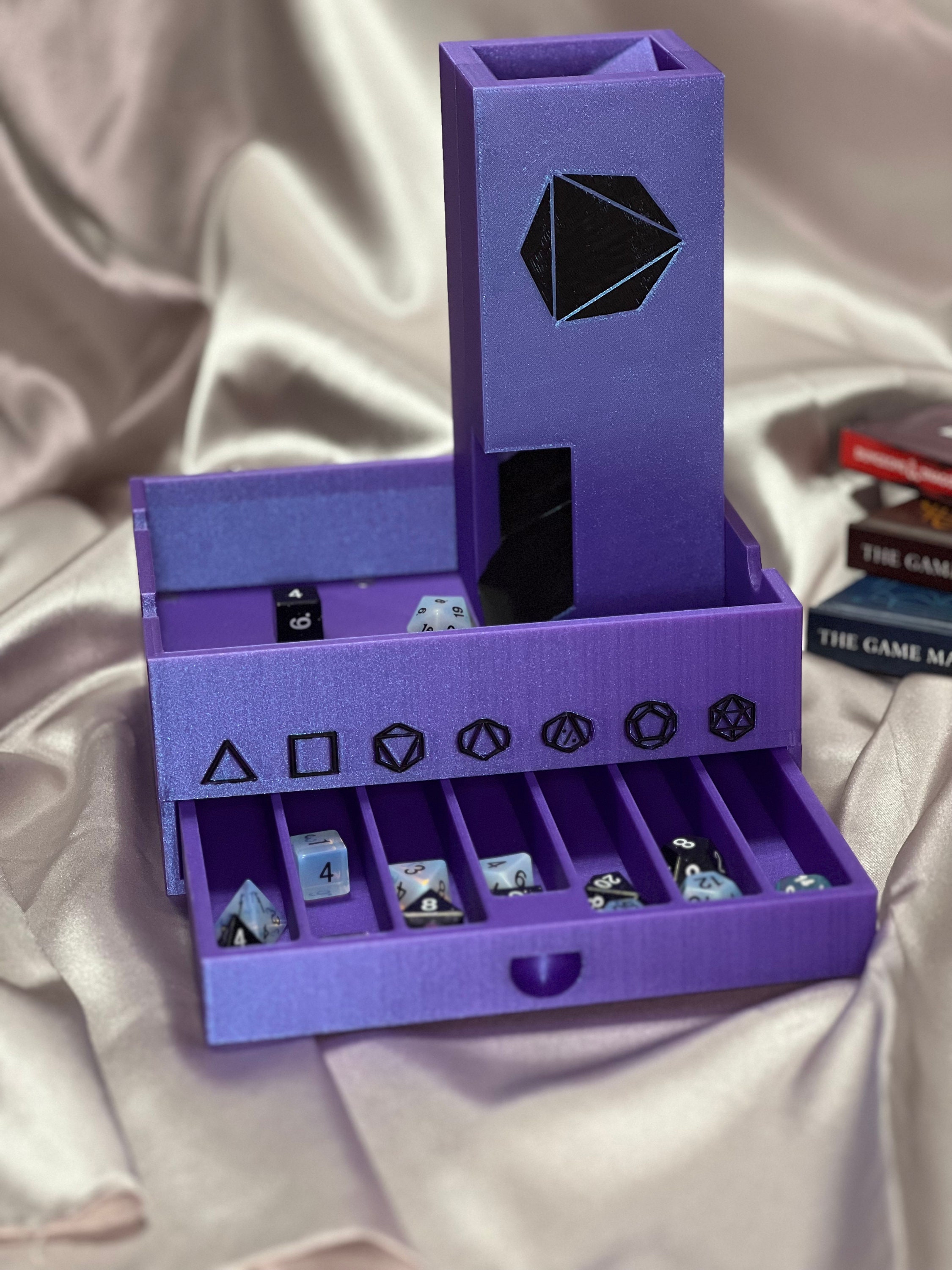 Portable Magnetic Dice Box and Tower Dnd Dice Tower and Drawer Magnetic ...