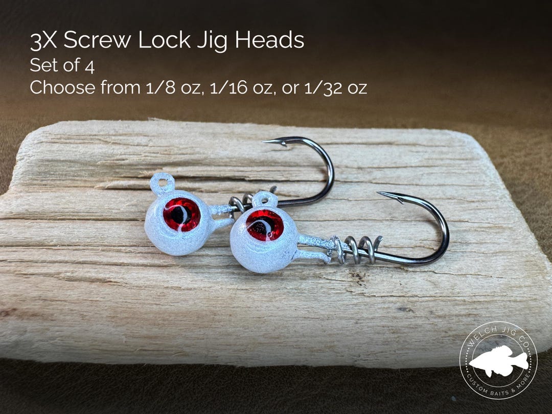3X Screw Lock Jig Heads Pearl Red Eye - Etsy