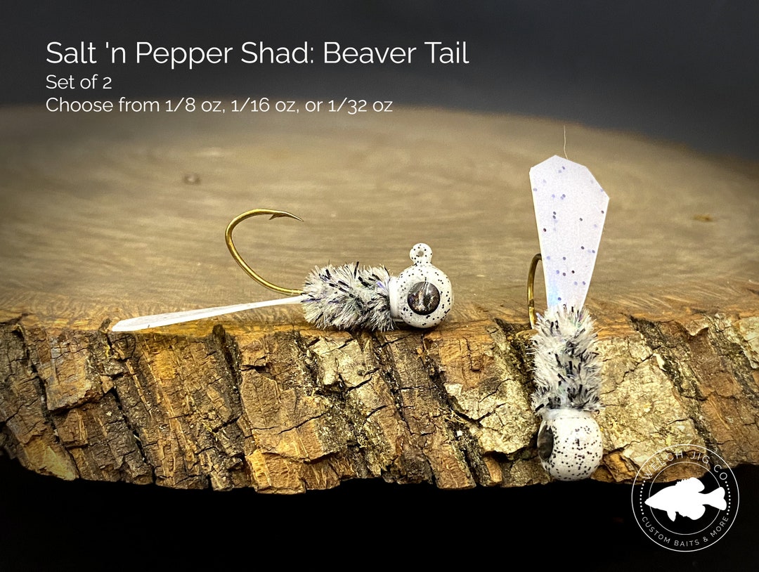 Salt 'n Pepper Shad: Beaver Tail Crappie Jigs - Etsy
