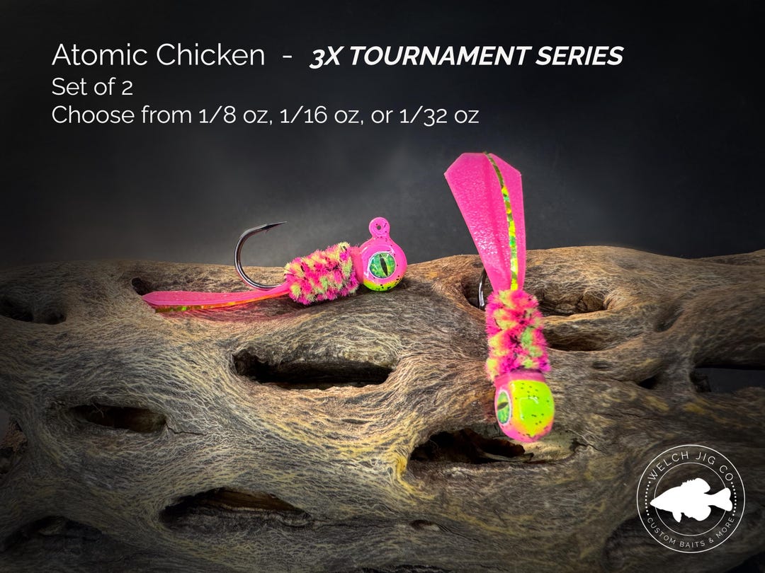 3X Tournament Series: Atomic Chicken Crappie Jigs With Silicone Tail - Etsy