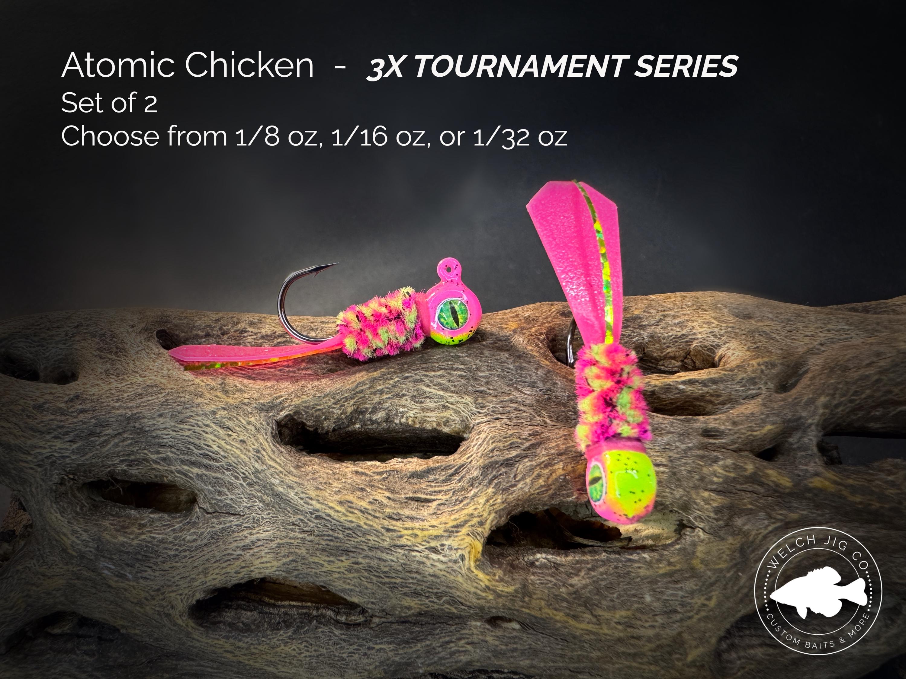 3X Tournament Series: Atomic Chicken Crappie Jigs With Silicone Tail - Etsy