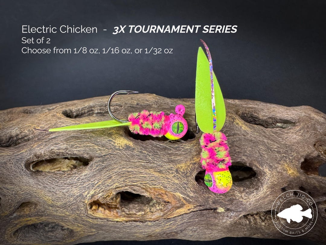 3X Tournament Series: Electric Chicken Crappie Jigs With Spade Silicone ...
