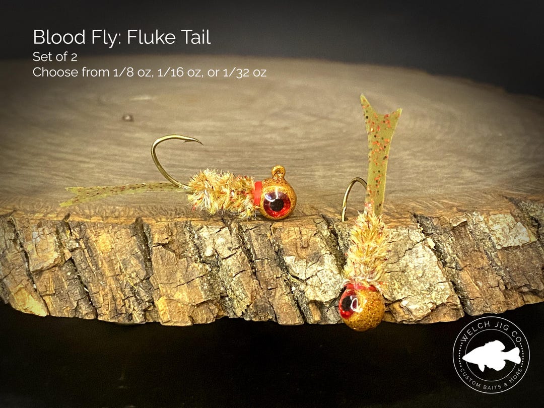 Fluke Tail: Blood Fly Crappie Jigs - Etsy