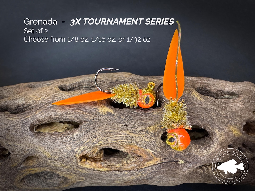 3X Tournament Series: Grenada Crappie Jigs With Spade Silicone Tail - Etsy