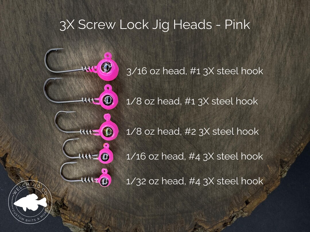 3X Screw Lock Jig Heads Pink - Etsy