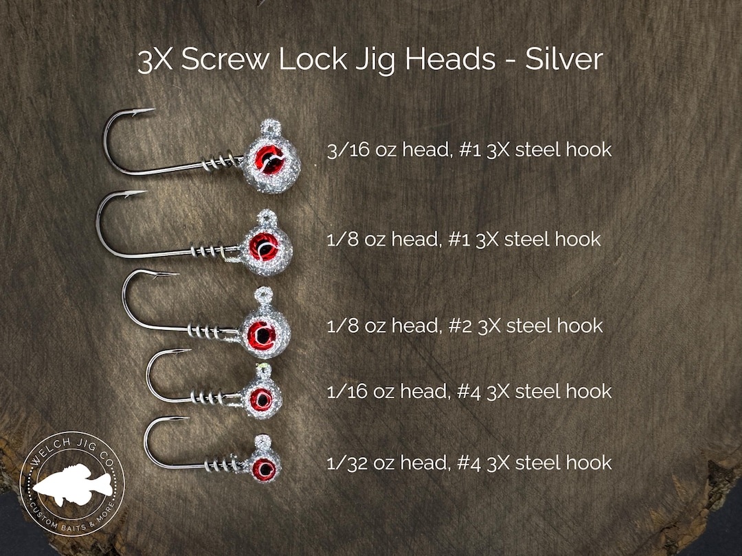 3X Screw Lock Jig Heads - Silver - Etsy