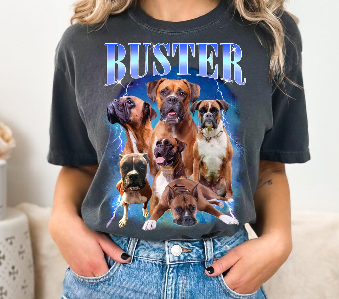 Custom Retro Dog Bootleg Shirt, Personalized Pet Tee Shirt, Vintage 90s ...