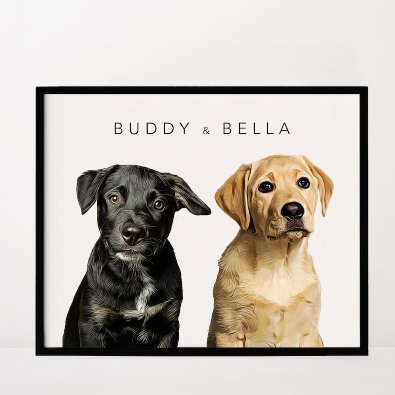 Two Dogs Outline - Etsy