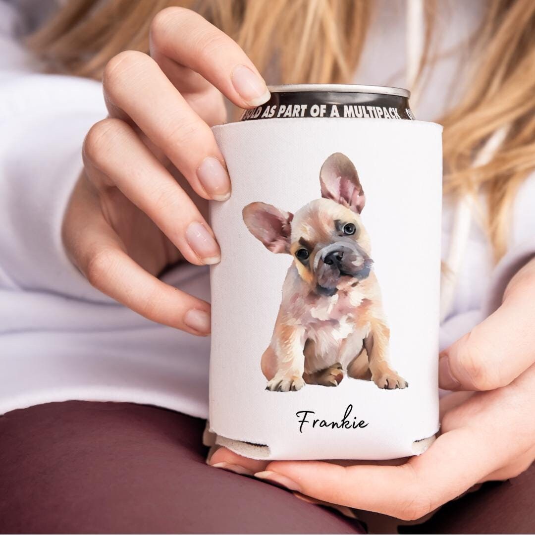 Custom Pet Beer Can Cooler, Personalized Pet Art, Unique Dog Lover Gift ...