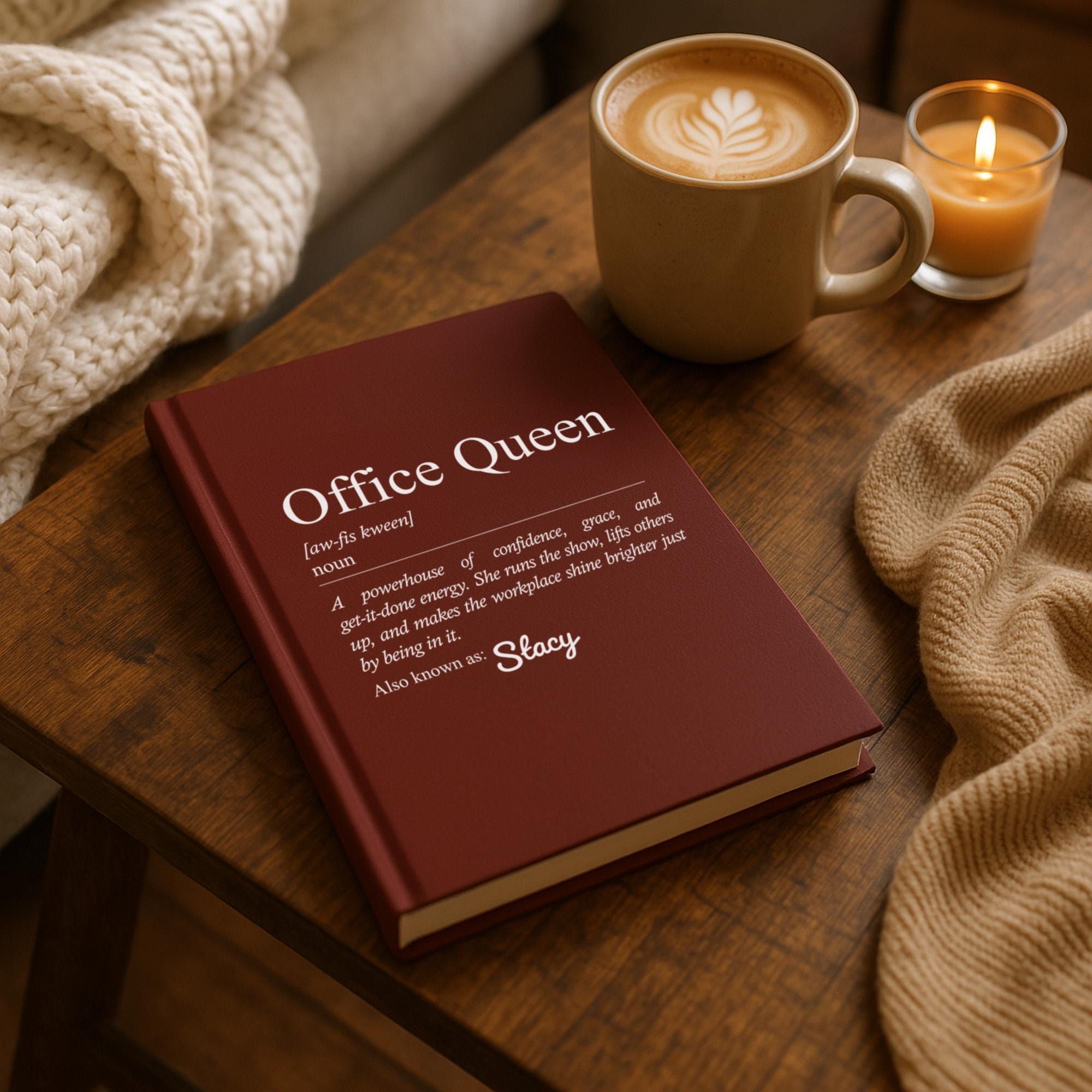 Personalized Office Queen Journal, Custom Coworker Gift, Boss ...