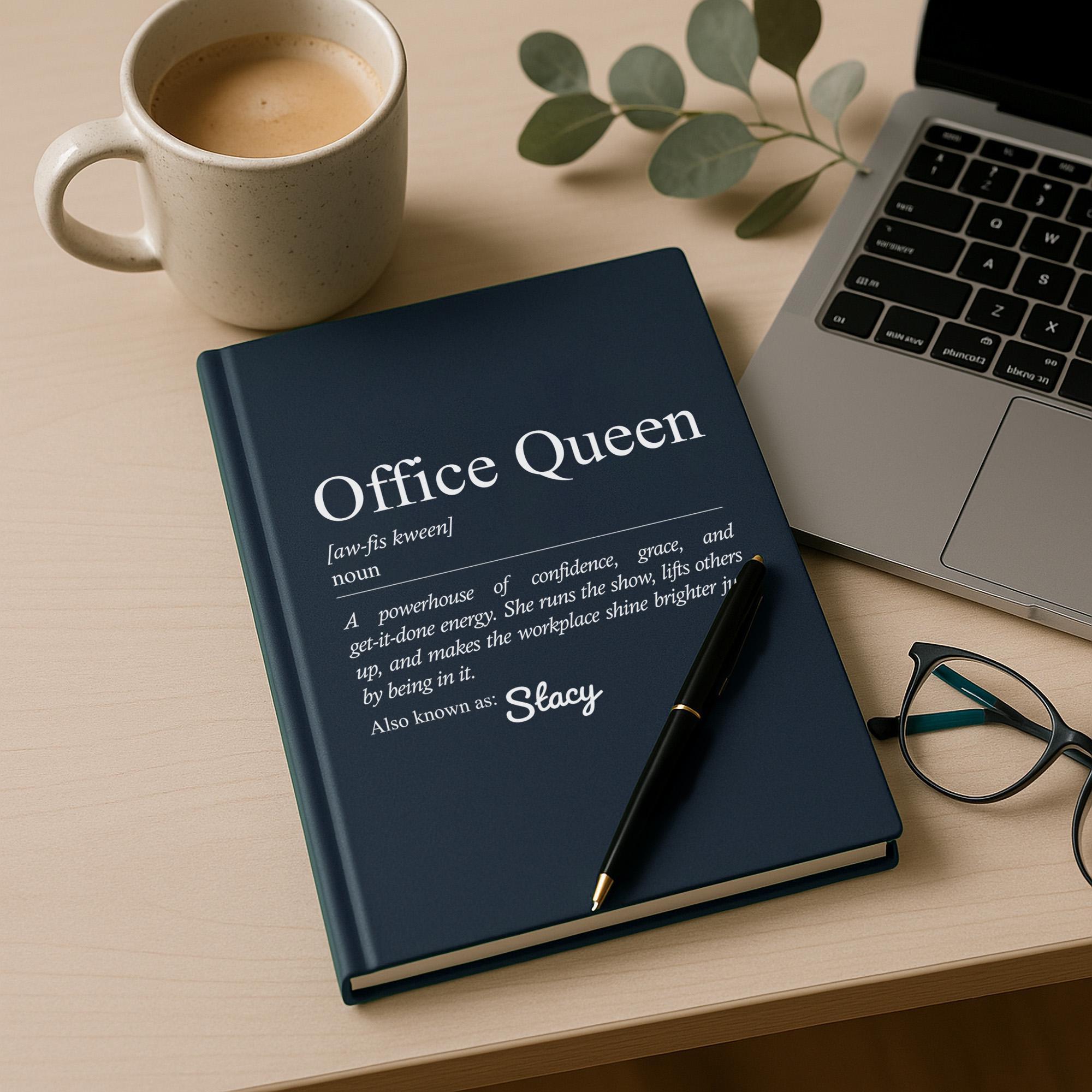 Personalized Office Queen Journal, Custom Coworker Gift, Boss ...